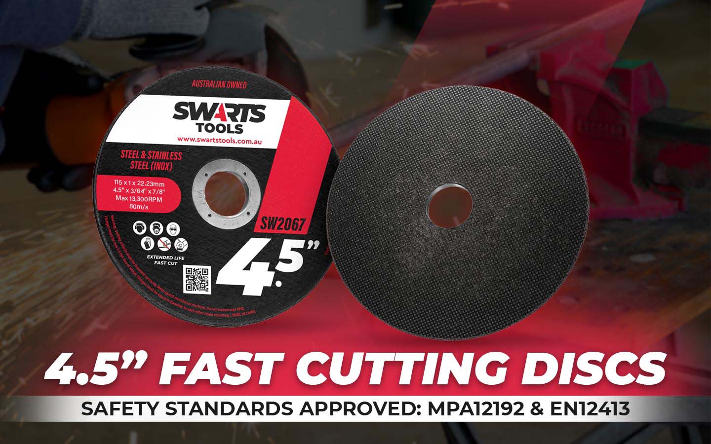 4.5" 115mm Thin Angle Grinder Cutting Discs - Swarts Tools