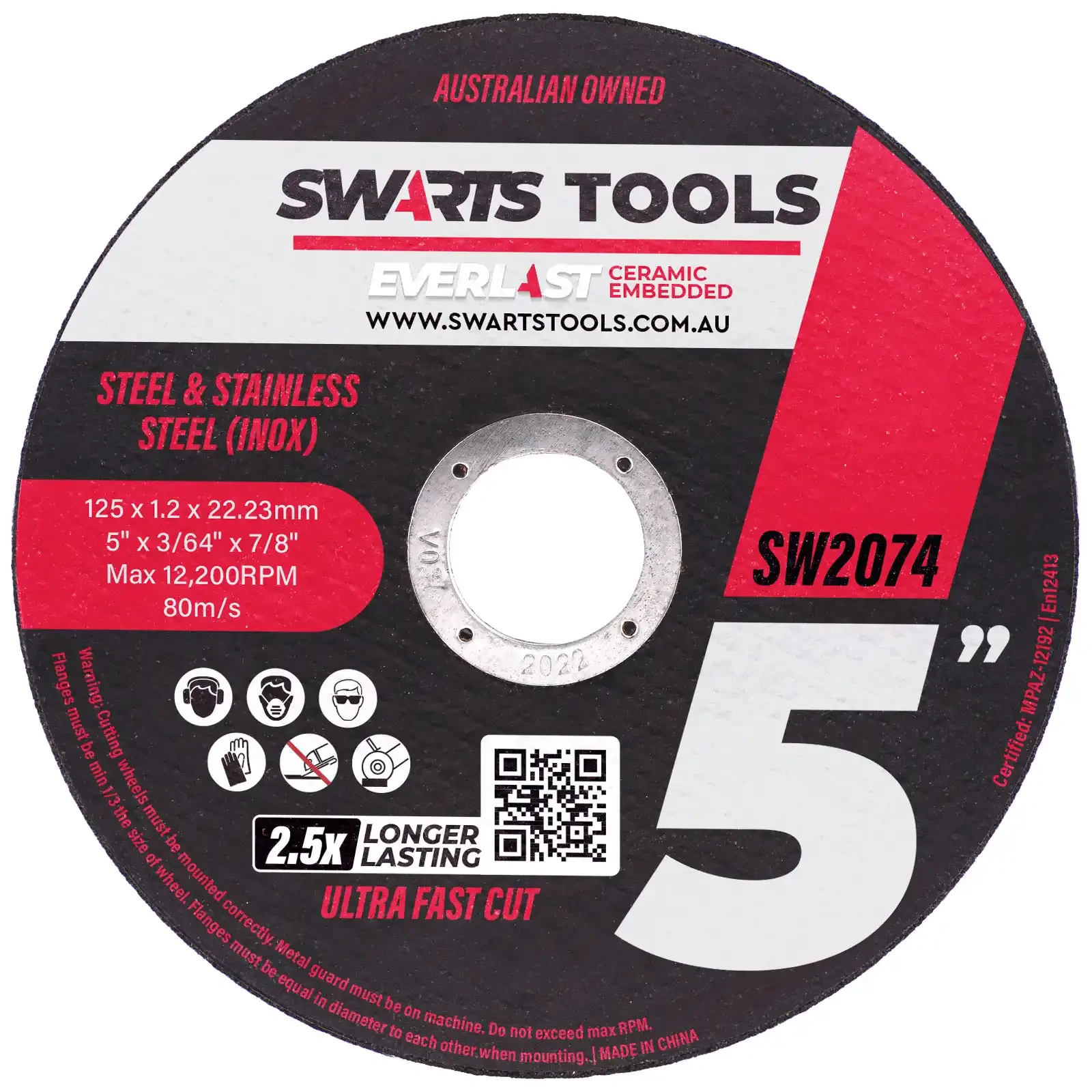 125mm 5" Everlast Angle Grinder Cutting Disc - Swarts Tools